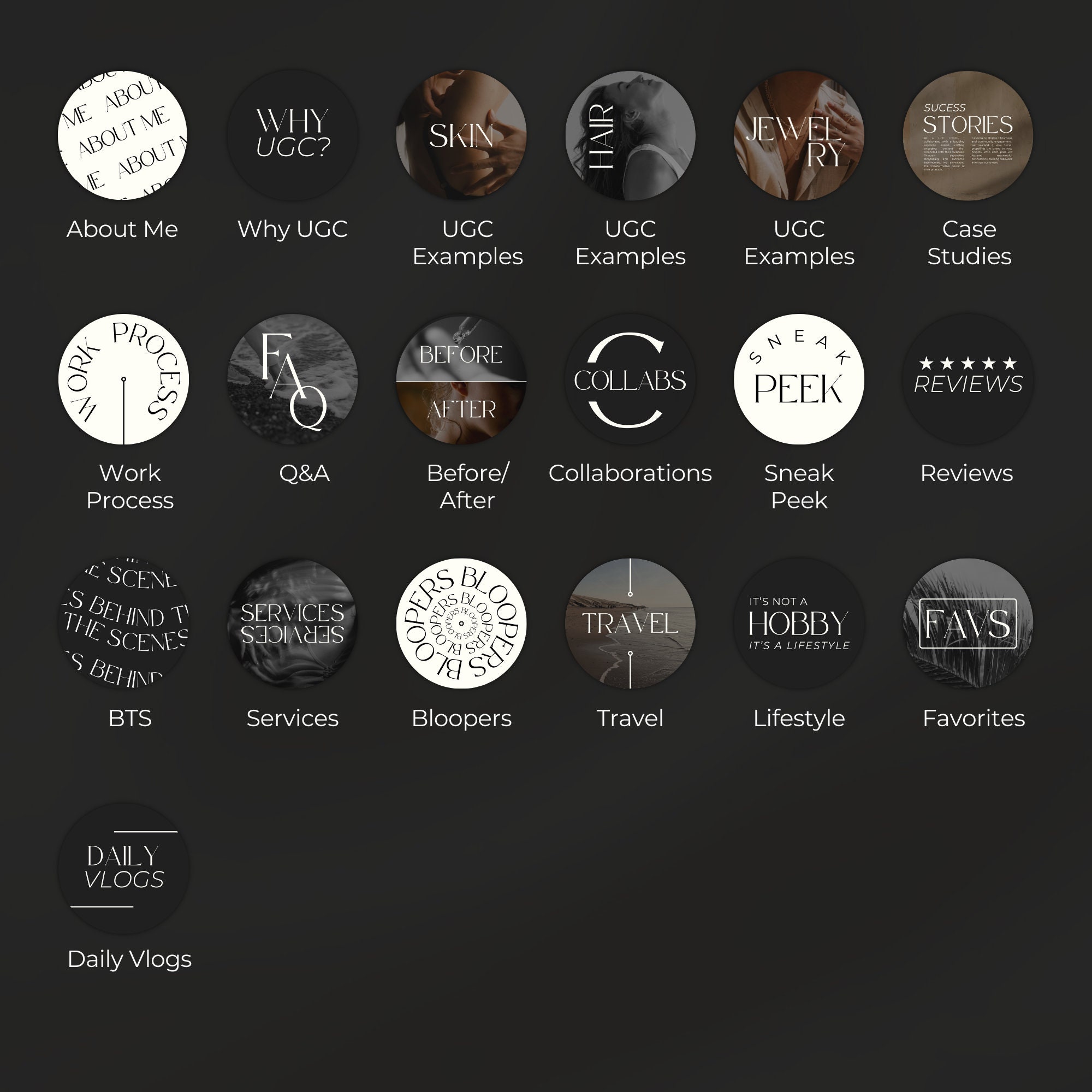 Instagram Highlight Covers for Canva, IG Highlight Covers for UGC ...
