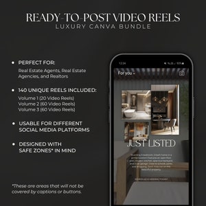 Real Estate Reels Canva Template, Realtor Marketing, Instagram Reels ...
