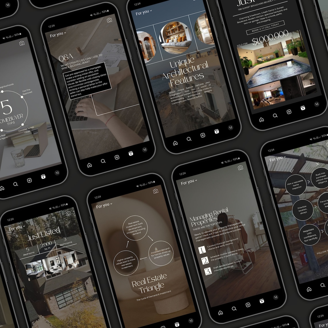 Real Estate Reels Canva Template, Realtor Marketing, Instagram Reels ...