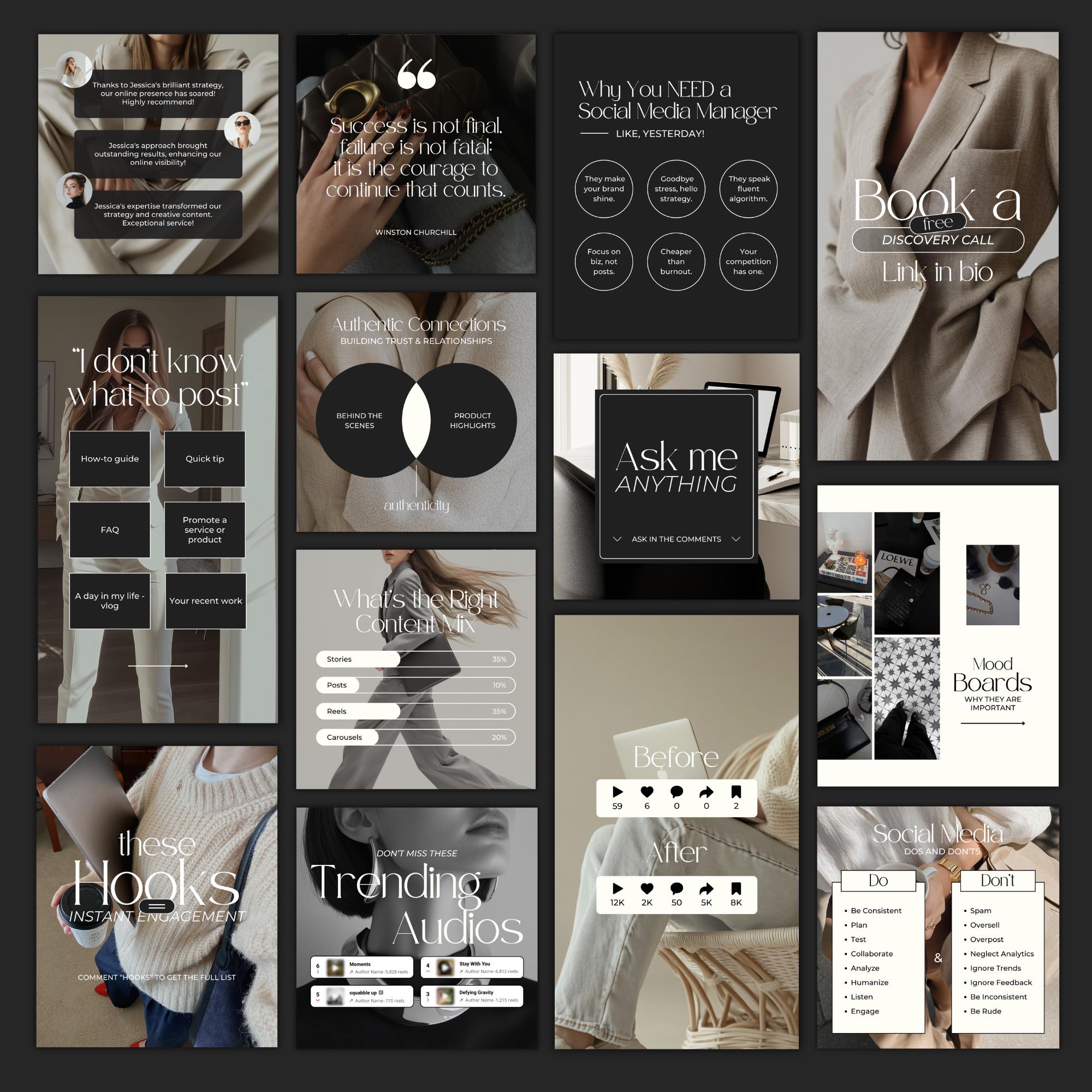 Instagram Posts, Stories, Carousels for Social Media Managers, Virtual ...