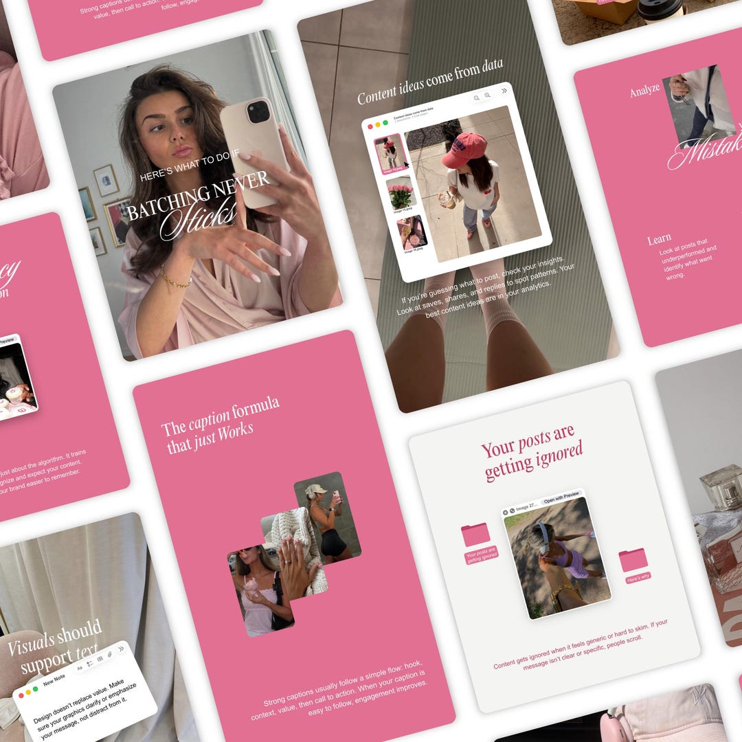 Pink Ios Core Instagram Posts & Story Templates - Social Media Manager ...