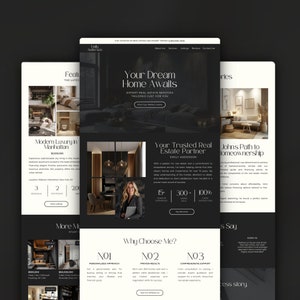 Real Estate Website Template for Canva, Realtor Website Design, Digital ...
