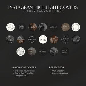 Instagram Highlight Covers for Canva, IG Highlight Covers for UGC ...