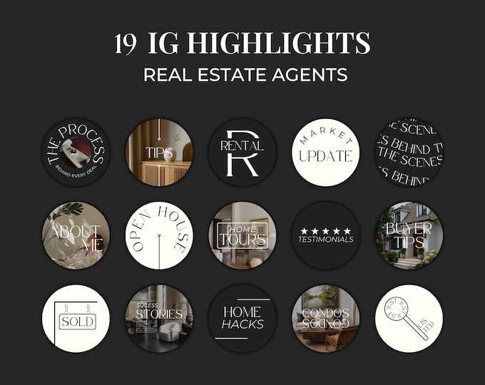 Real Estate Instagram Story Highlight Covers, Instagram Highlights ...