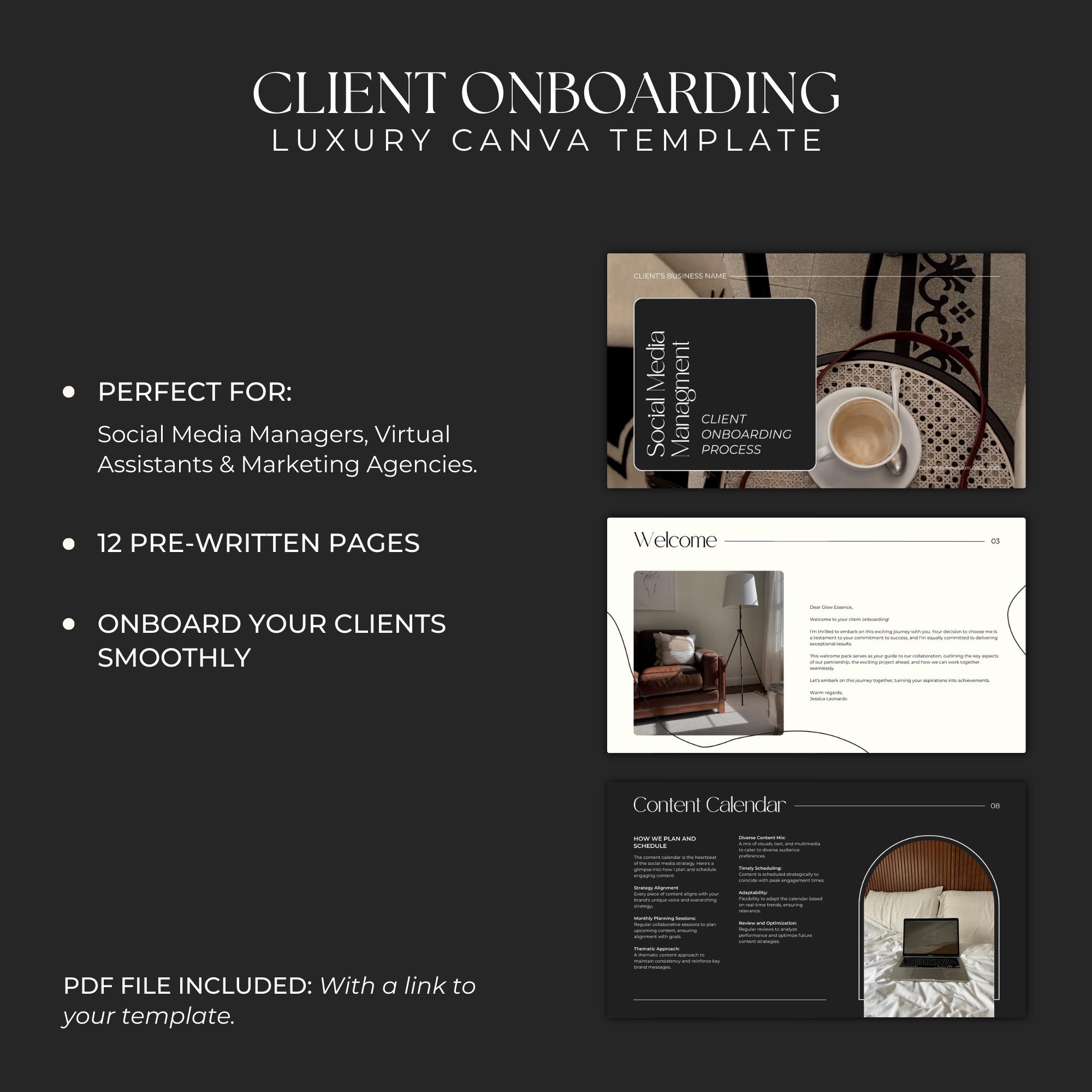 Client Onboarding Canva Template for Social Media Managers & Virtual ...