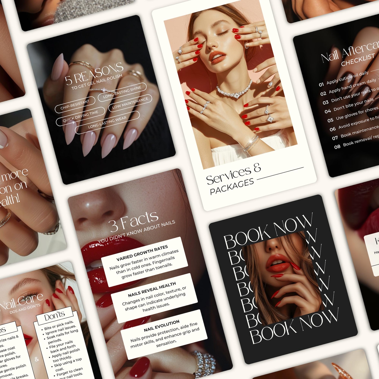 Nail Tech Instagram Posts for Canva, Social Media Marketing Nail ...