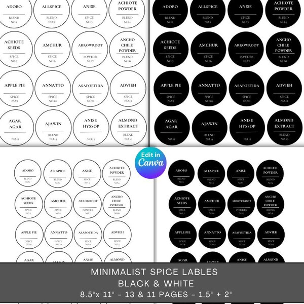 Round Spice Labels - Etsy