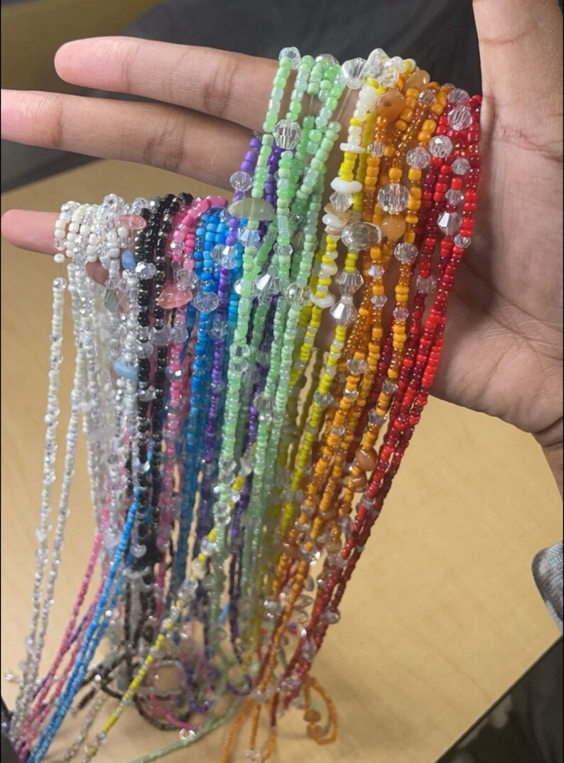 Colorful CLASP CLOSURE Waist Beads, Stomach Beads, Waist Beads for ...