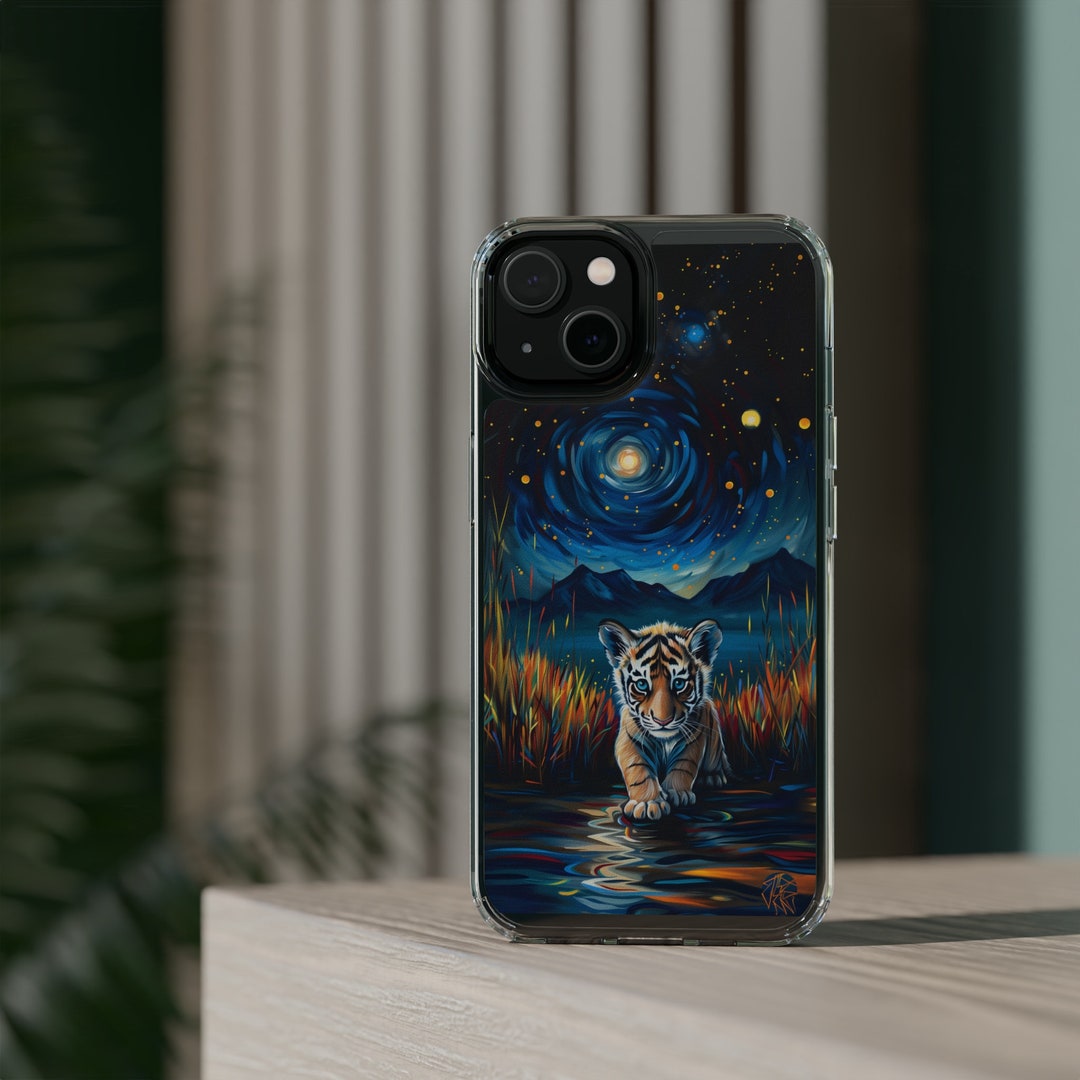 Van Gogh Starry Night Baby Tiger Phone Case - Cute Cub iPhone Cover ...