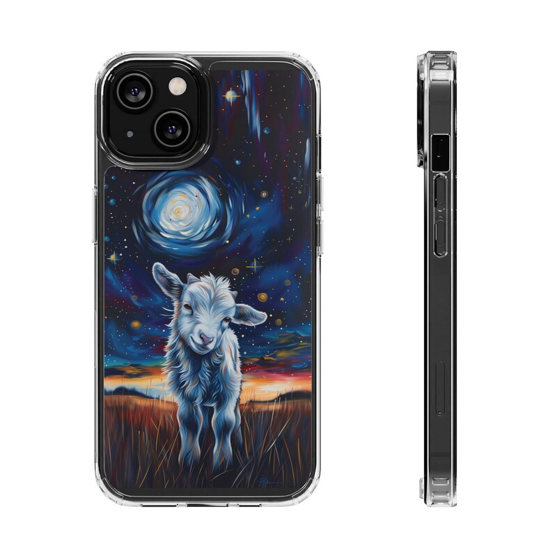 Starry Night Baby Goat Phone Case - Van Gogh Inspired Gift for iPhone ...