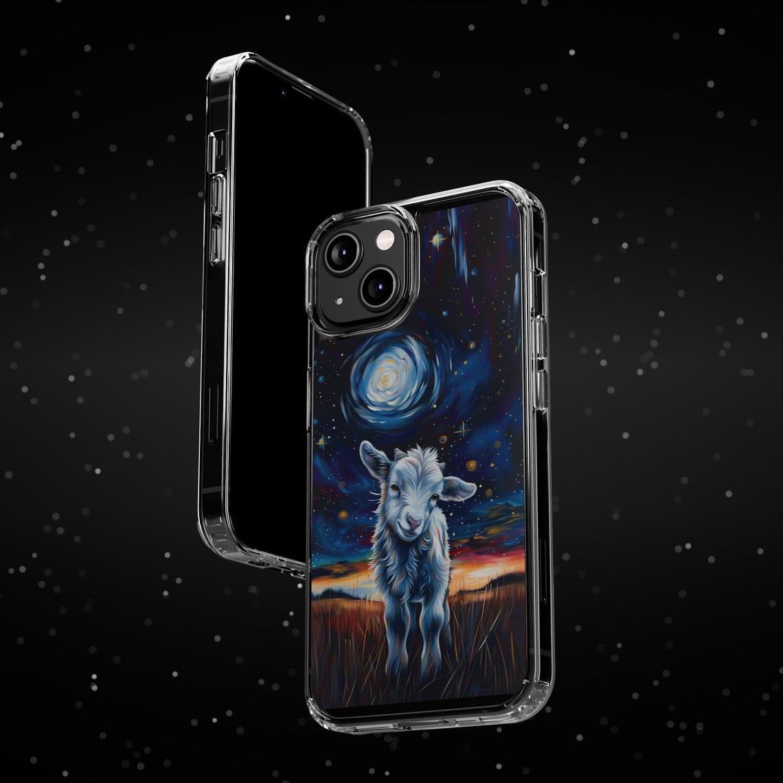 Starry Night Baby Goat Phone Case - Van Gogh Inspired Gift for iPhone ...