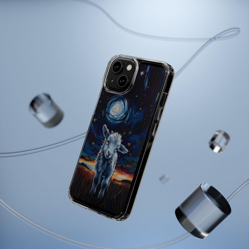 Starry Night Baby Goat Phone Case - Van Gogh Inspired Gift for iPhone ...