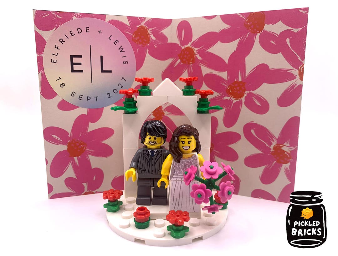 Custom LEGO® Minifigure Wedding Set – Modern Love Bride & Groom With ...