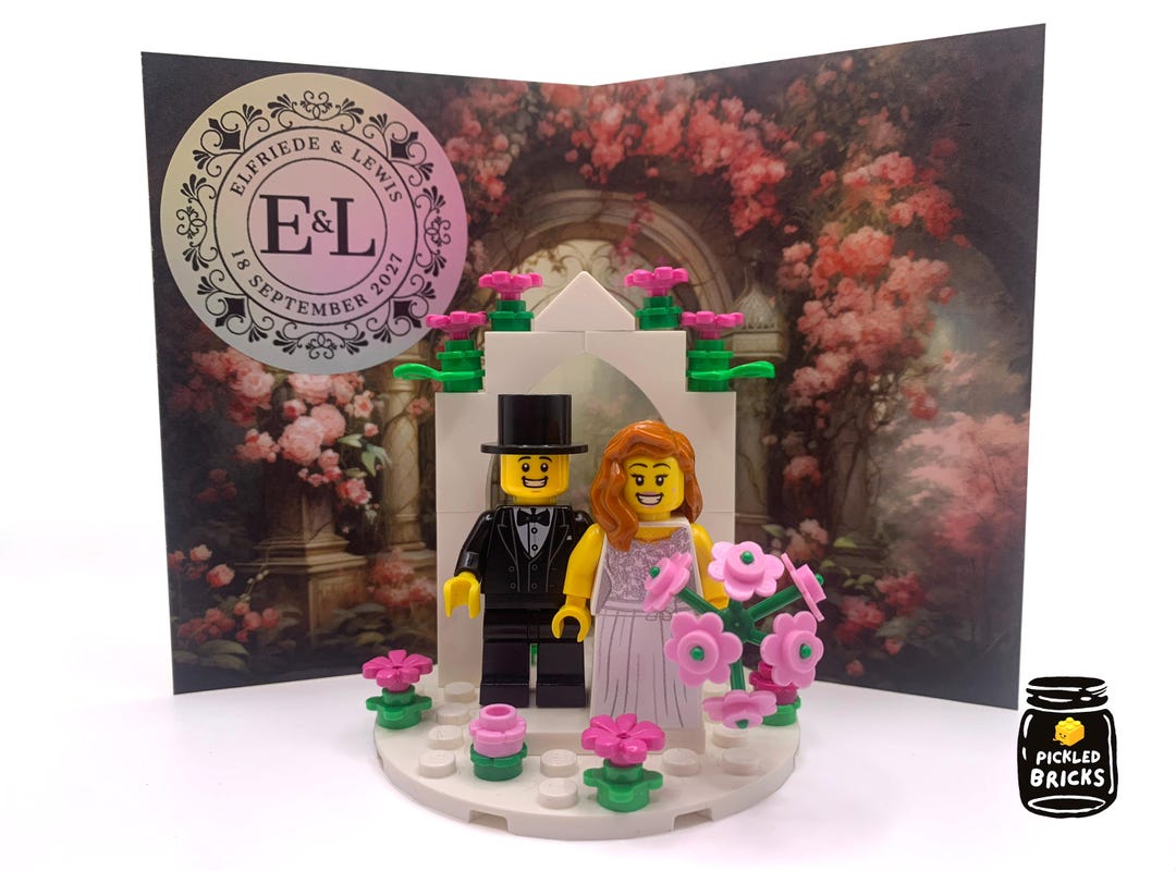 Custom LEGO® Minifigure Wedding Set – Romantic Garden Bride & Groom ...