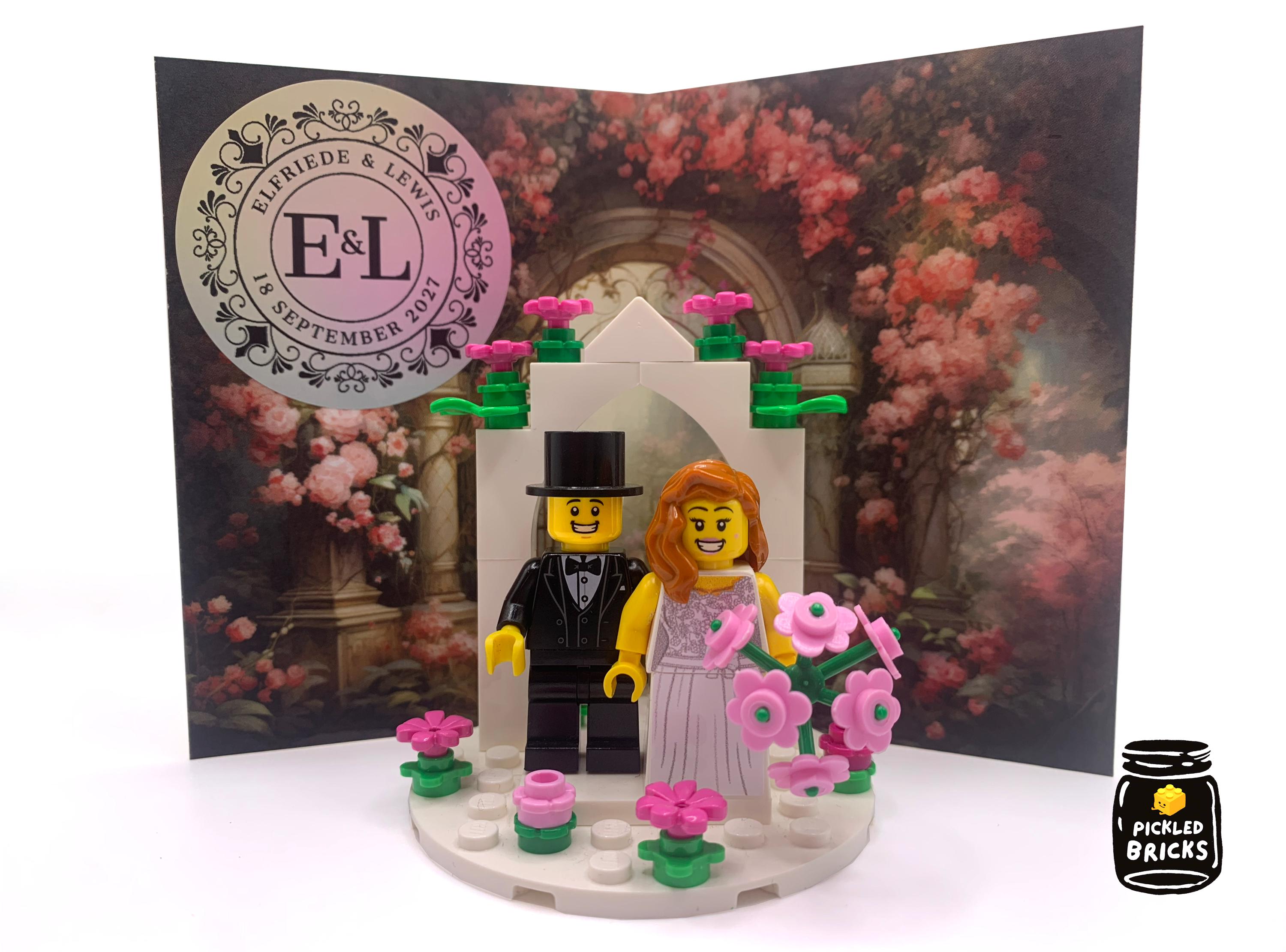 Custom LEGO® Minifigure Wedding Set – Romantic Garden Bride & Groom ...