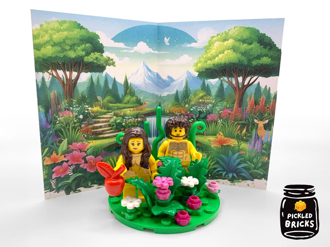 Adam & Eve – Custom LEGO® Minifigure Set – Adorable Visual Reminder of the Creation Story Set in ...