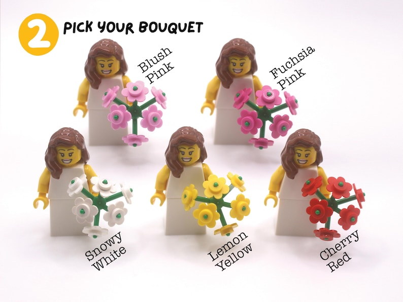 Custom LEGO® Minifigure Wedding Set – Romantic Garden Bride & Groom ...
