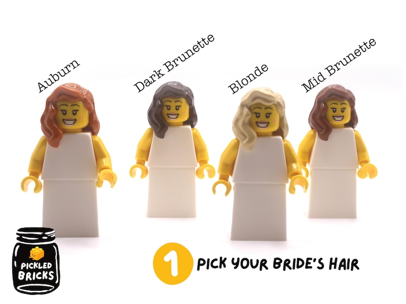 Custom LEGO® Minifigure Wedding Set – Romantic Floral Bride & Groom ...