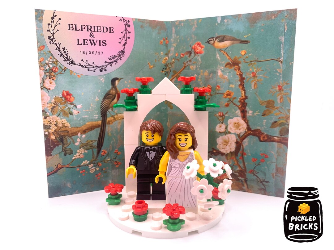 Custom LEGO® Minifigure Wedding Set – Teal Birds of Paradise Bride ...