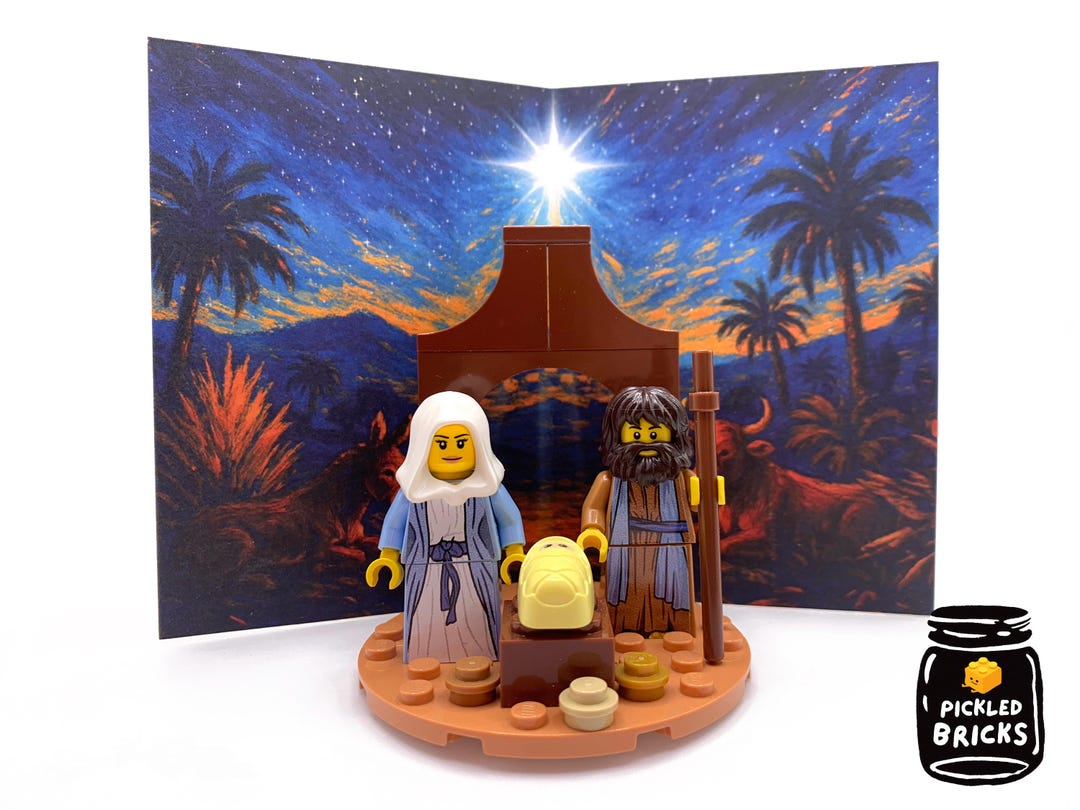 LEGO® Custom Nativity Display – Mary, Joseph & Baby Jesus With ...