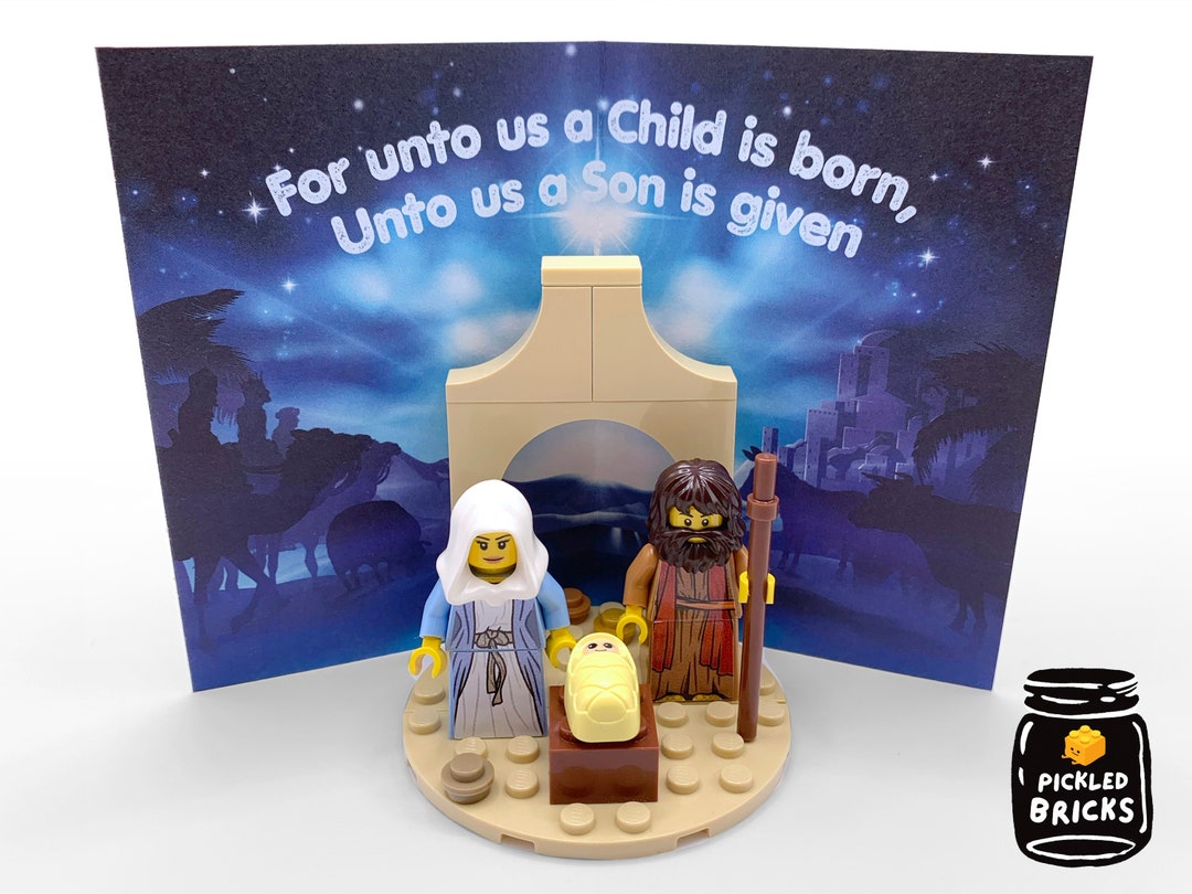 The Nativity – Custom LEGO® Minifigure Set in Blue – Unto Us A Child is ...