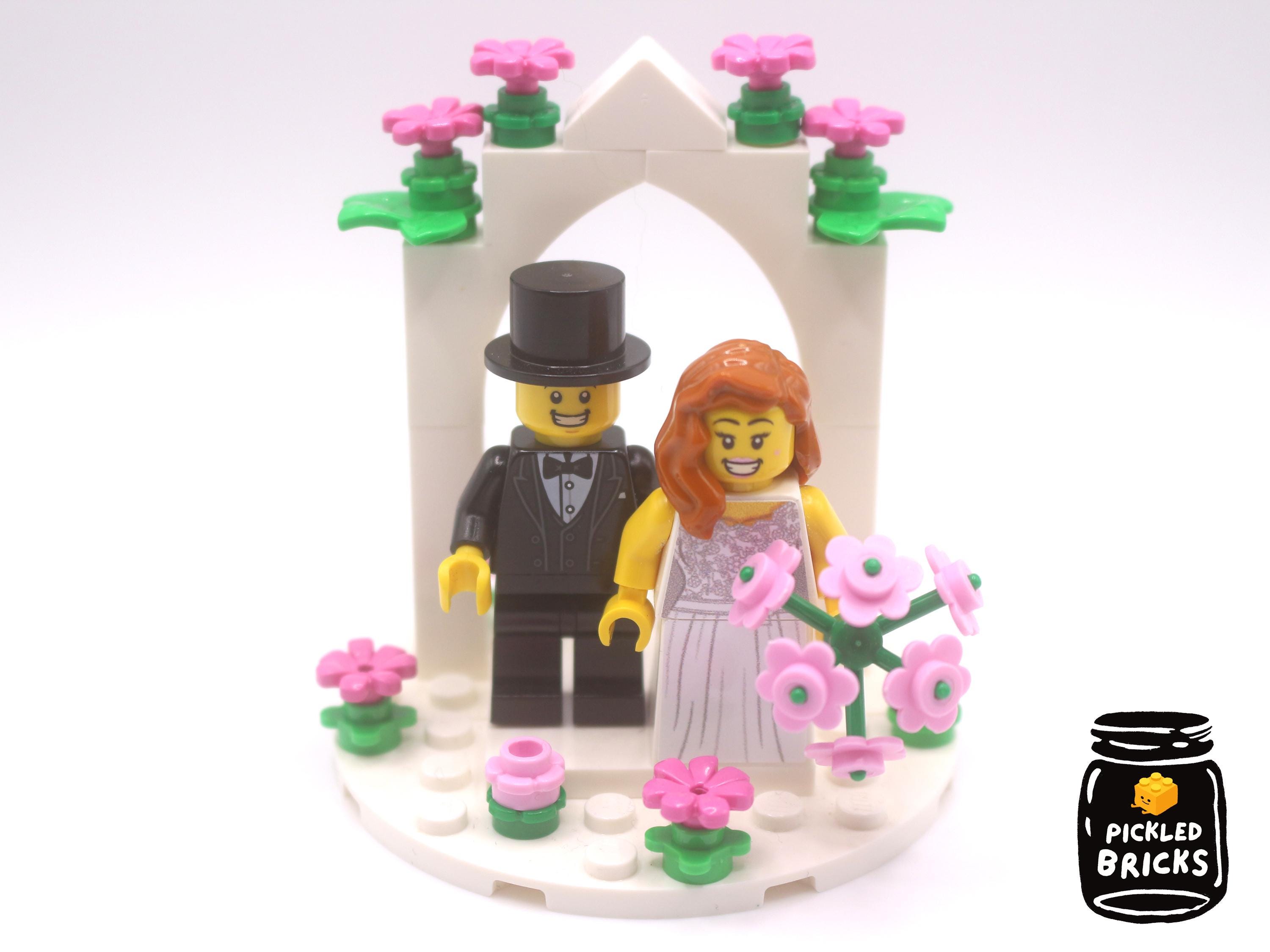 Custom LEGO® Minifigure Wedding Set – Romantic Garden Bride & Groom ...