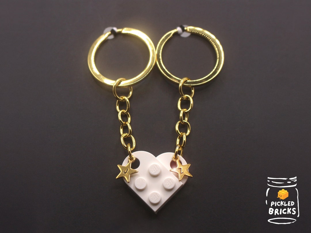 Personalised LEGO® Love Heart Double Gold Keychain, Creative Gift to ...