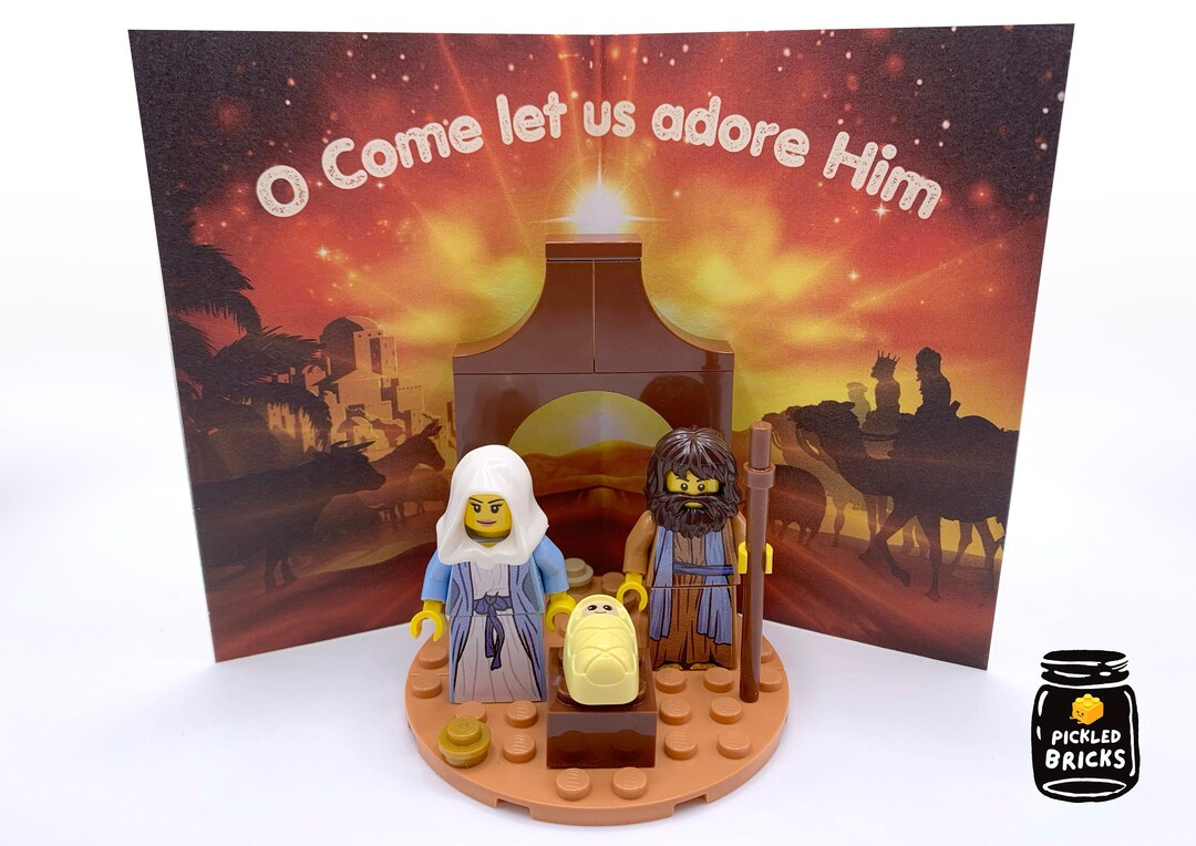 The Nativity – Custom LEGO® Minifigure Set in Red – O Come Let Us Adore ...