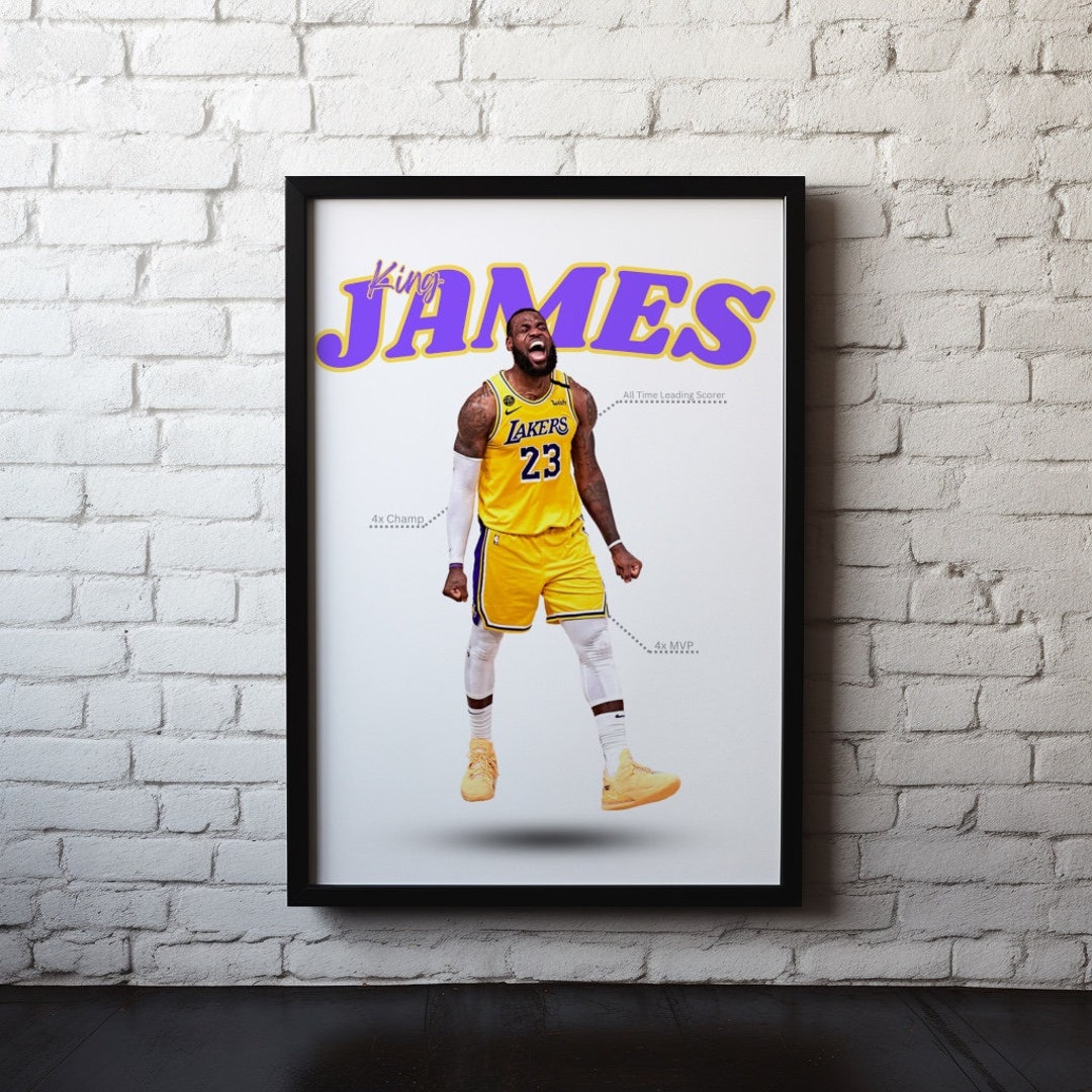 Lebron James Wall Art, King James Wall Art, Lebron James Poster, Sports ...