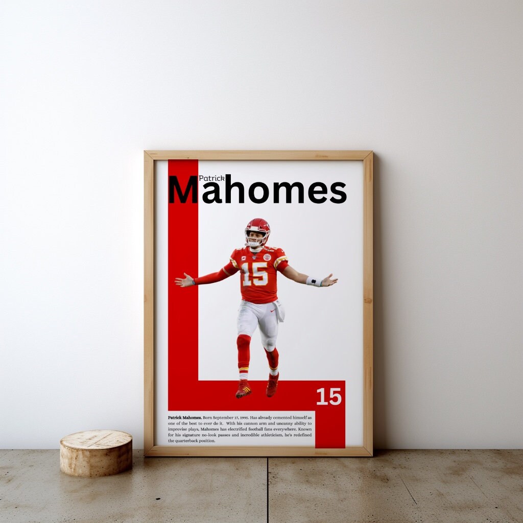 Patrick Mahomes Sports Poster for Decoration Sports Printable Wall Art ...