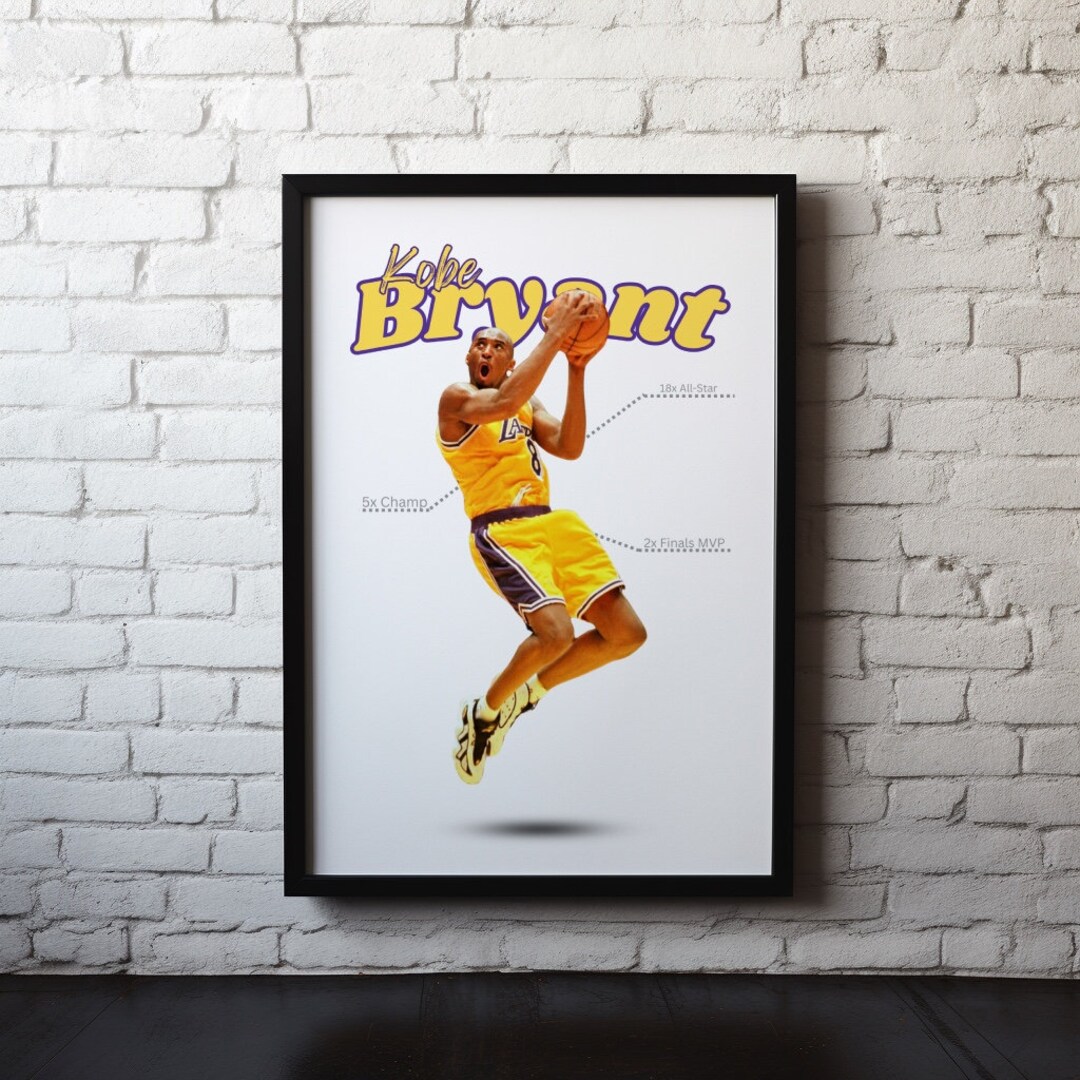 Kobe Bryant Wall Art, Kobe Bryant Poster, Sports Decor, Printable ...