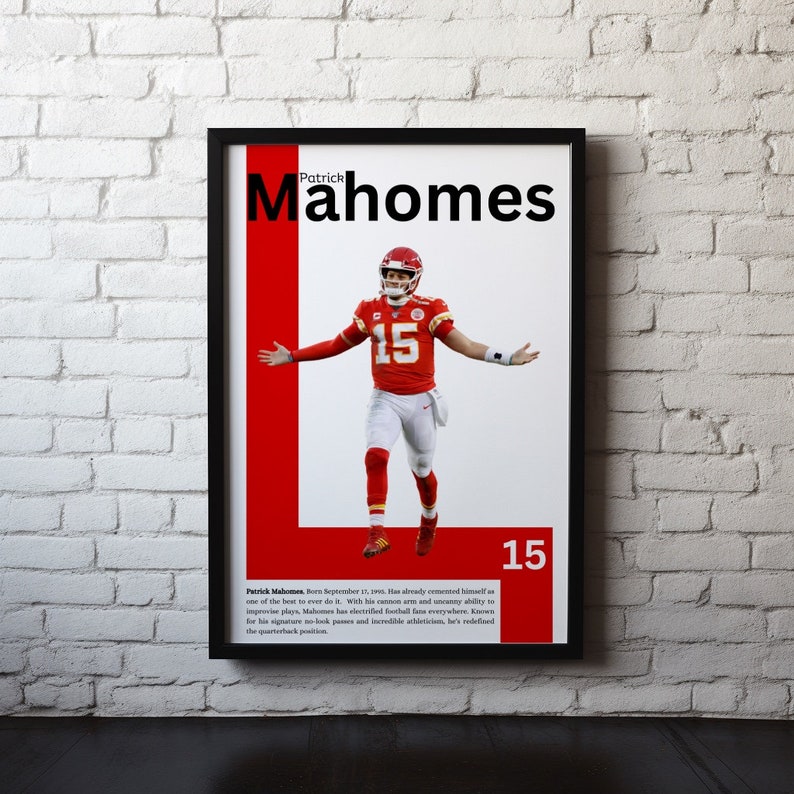 Patrick Mahomes Sports Poster for Decoration Sports Printable Wall Art ...