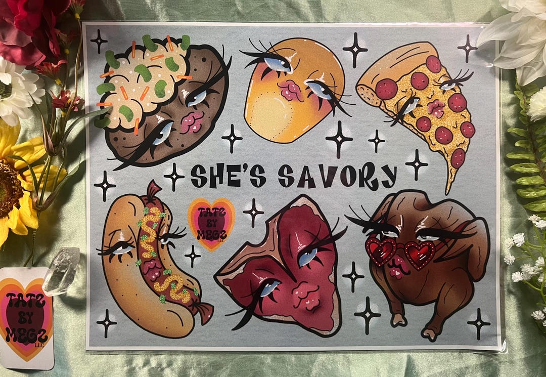 Savory Tattoo Flash Sheet - Etsy