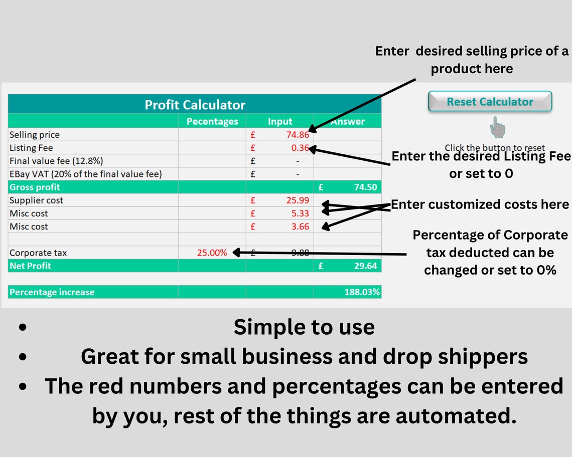 Profit and Loss Spreadsheet Small Business Bookkeeping Excel Easy ...