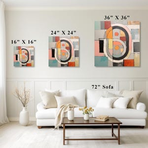 Abstract Acrylic Shapes Painting, Modern Geometric Wall Art, Outlined ...