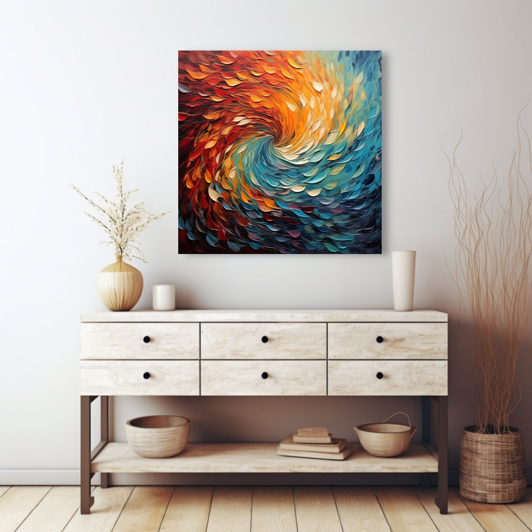 Modern Abstract Swirl Canvas Print. Contemporary Art Wall Decor ...