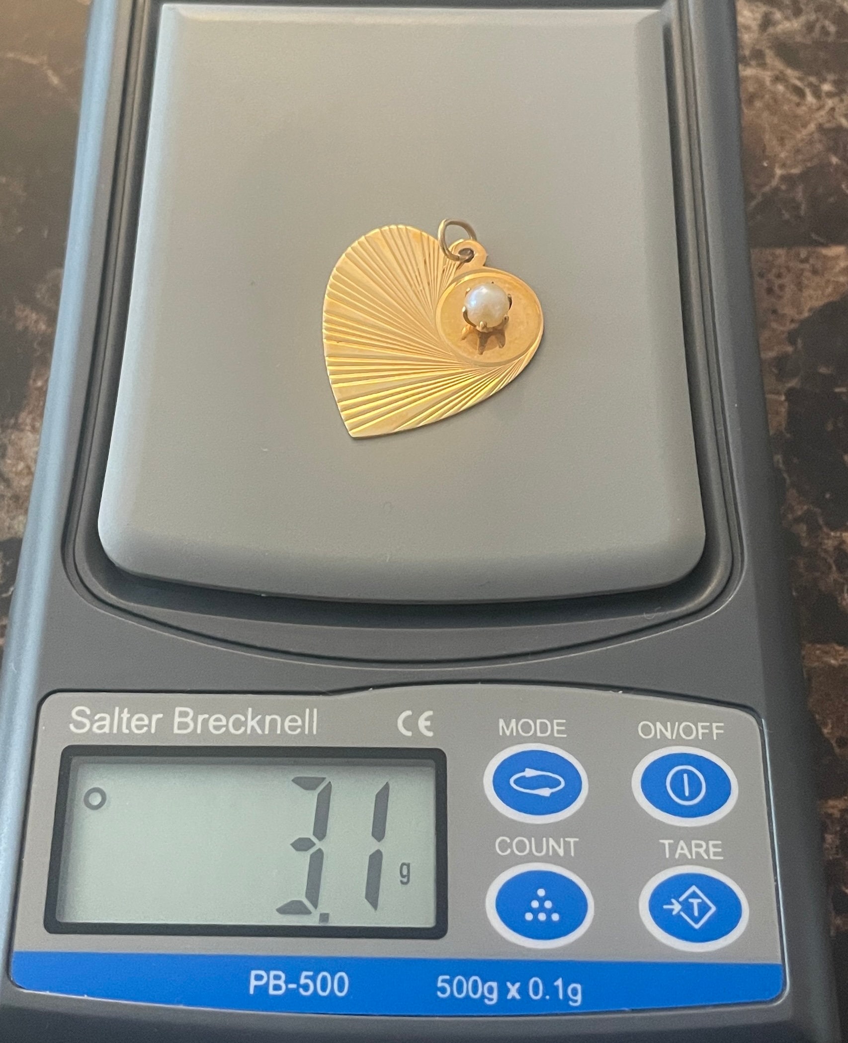 Vintage 14k Gold Heart and Pearl Pendant, 14k Solid Gold Heart Pendant ...