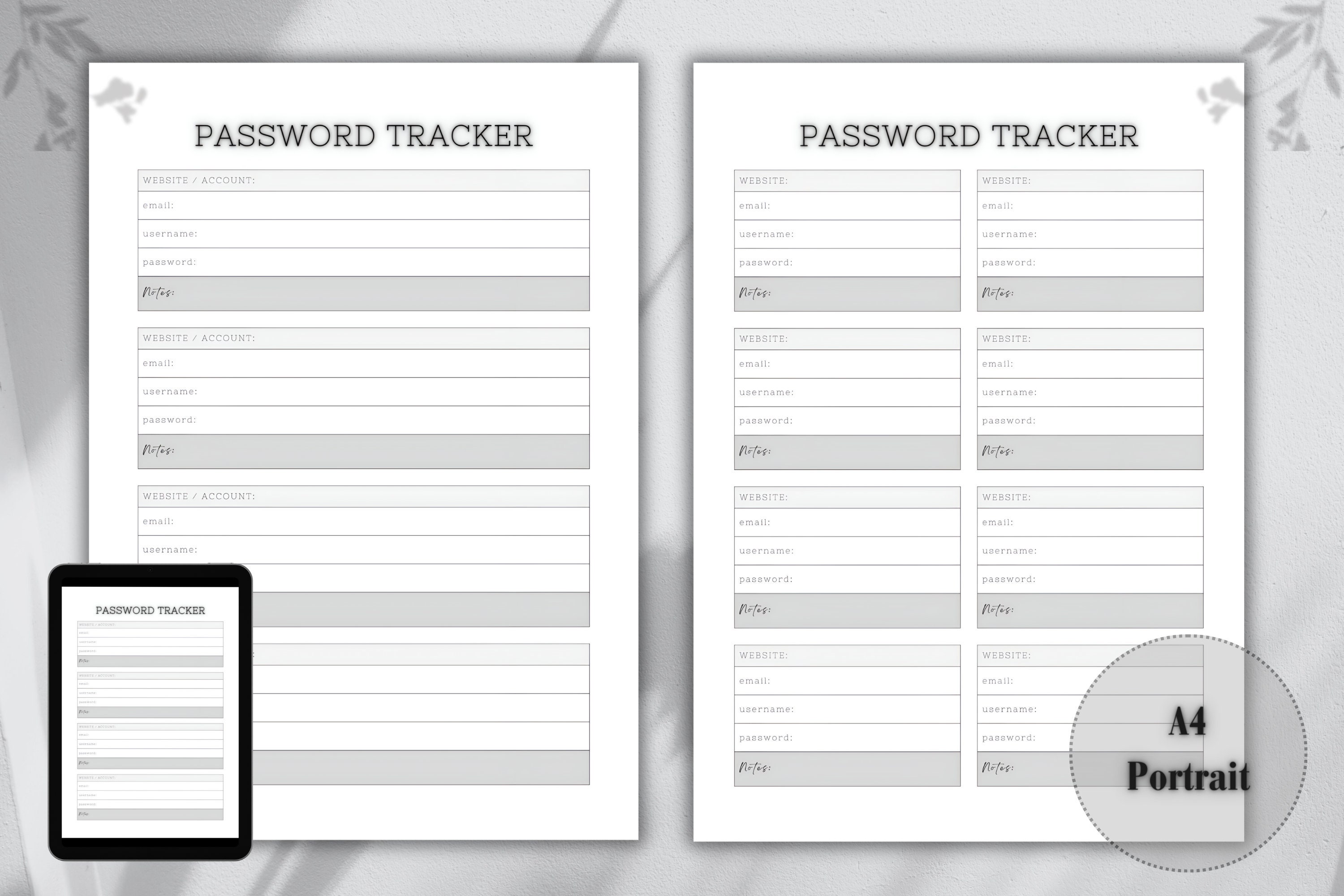 Password Tracker Printable & Customizable, Password Keeper, Password ...