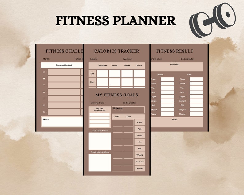 Fitness Planner, Fitness Tracker, Exercise Planner, Fitness, Fitness ...