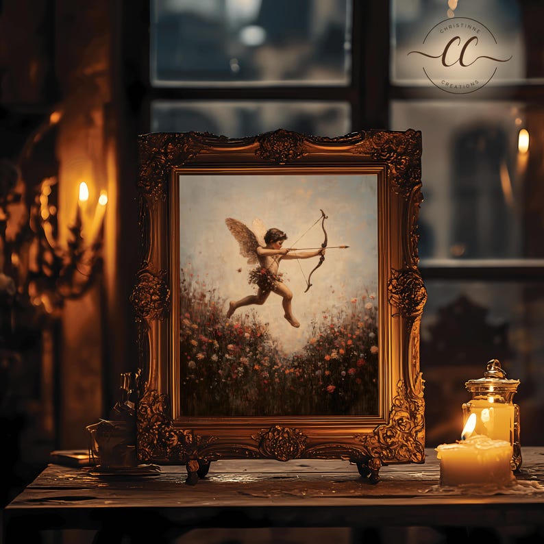 Victorian Cupid Art | Love Cupid Digital Print | Romantic Victorian ...