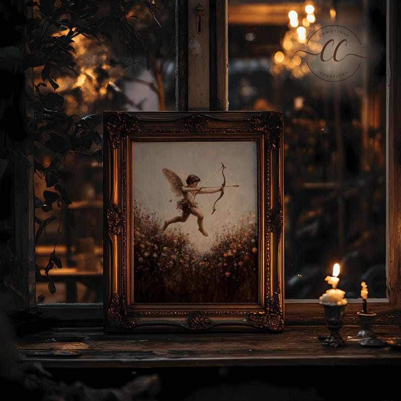 Victorian Cupid Art | Love Cupid Digital Print | Romantic Victorian ...