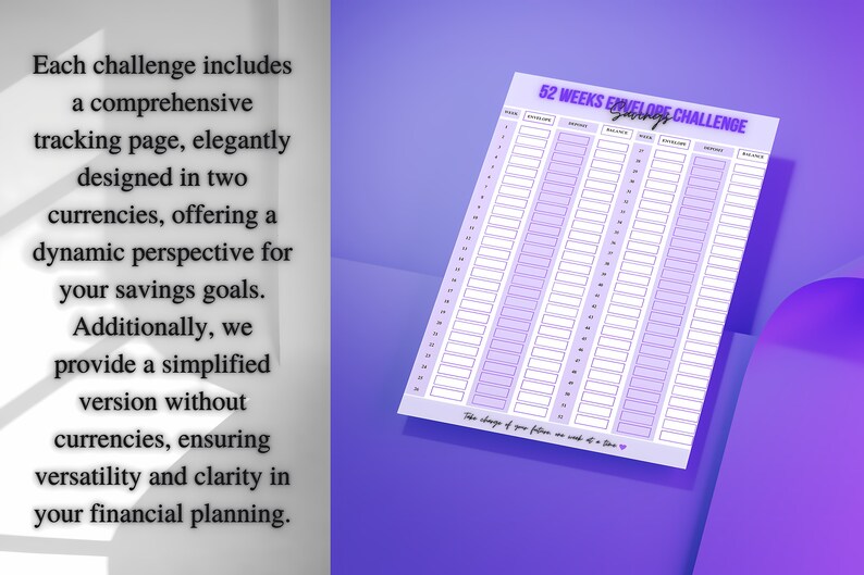 52 Weeks SAVINGS Challenge BUNDLE - BUDGET Tracker – Printable Money ...