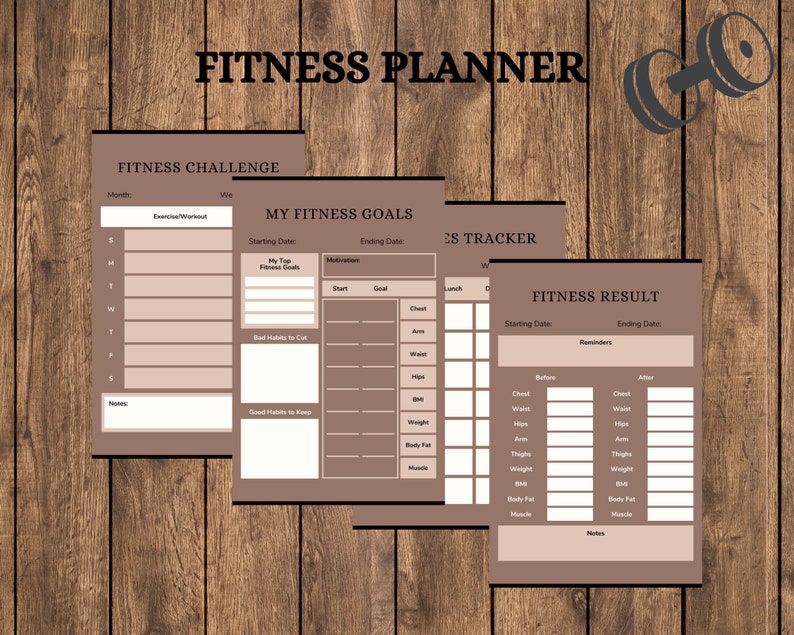 Fitness Planner, Fitness Tracker, Exercise Planner, Fitness, Fitness ...