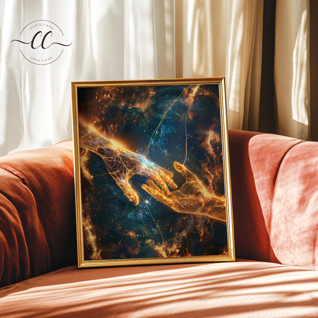 Cosmic Soul Connection Art Print: Mystical Galaxy Illustration (digital ...
