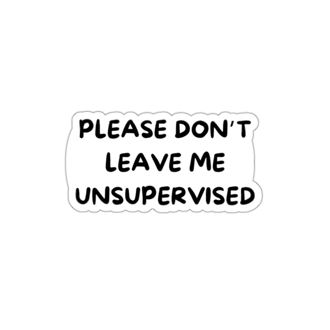 Please Don't Leave Me Unsupervised Graphic Waterproof Die Cut Sticker ...