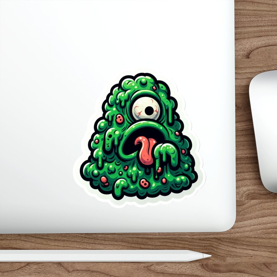 Cartoon Gross Green Guy Die Cut Sticker/decal for Water Bottles ...