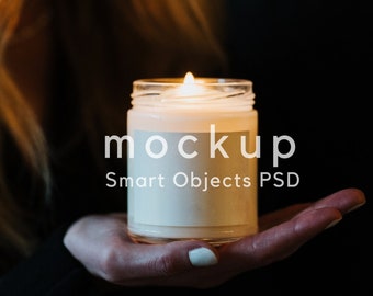 9 Oz Candle Mockup, Candle Mockup Psd, Smart Object Candle Mockup ...