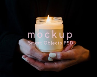 9 Oz Candle Mockup, Candle Mockup Psd, Smart Object Candle Mockup ...