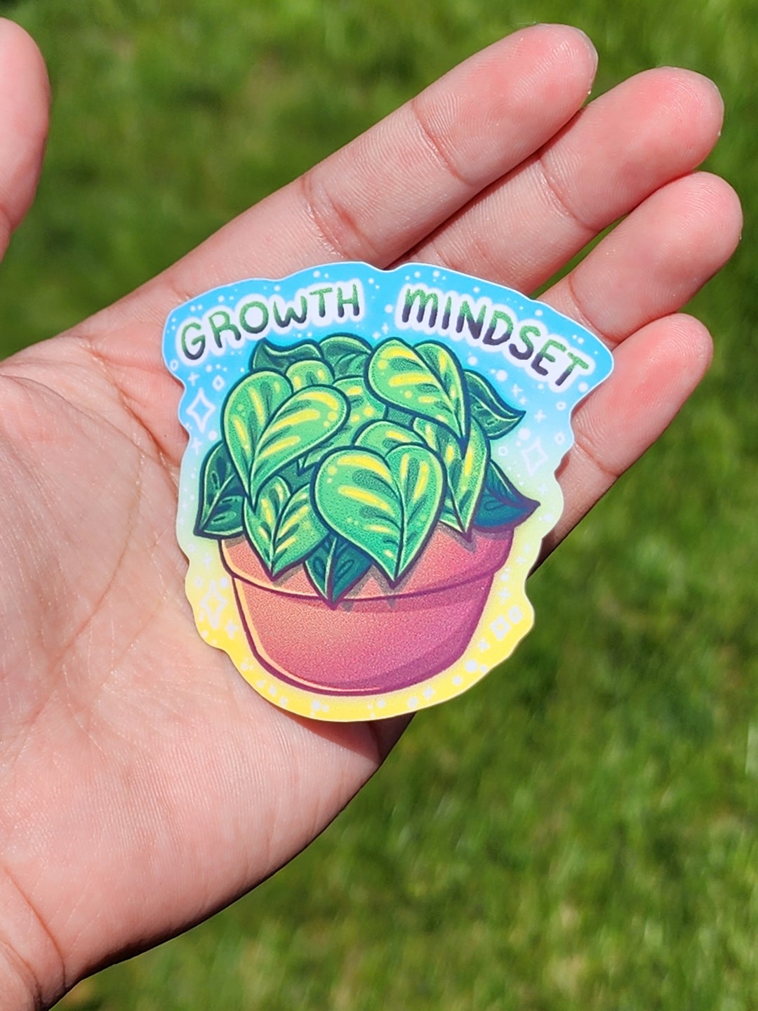 Growth Mindset Plant Matte Vinyl Sticker - Etsy