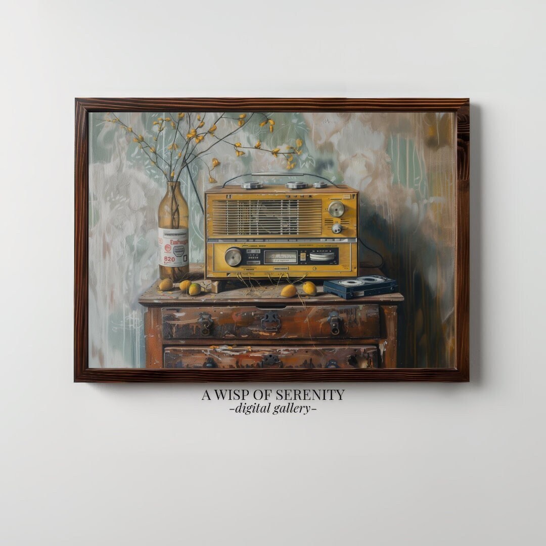 Retro Still Life Vintage Radio PRINTABLE Wall Art L Nostalgic ...